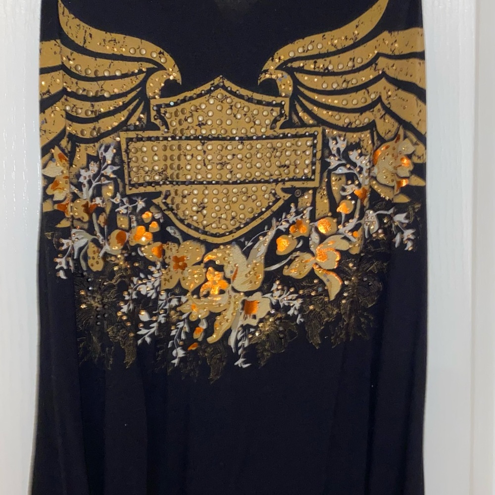 Harley Davidson Bling Tank With Lace Racer Back - Gem